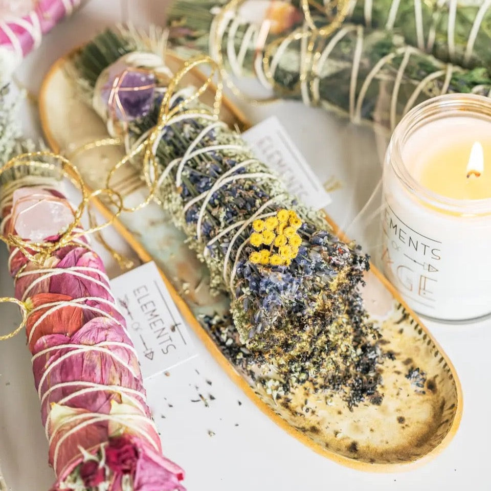 Large Floral Sage Bundle with Crystal – The Flower Petal